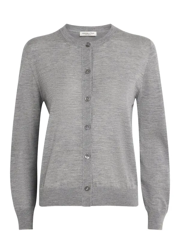 Johnstons Of Elgin Cashmere Honor Cardigan - Grey