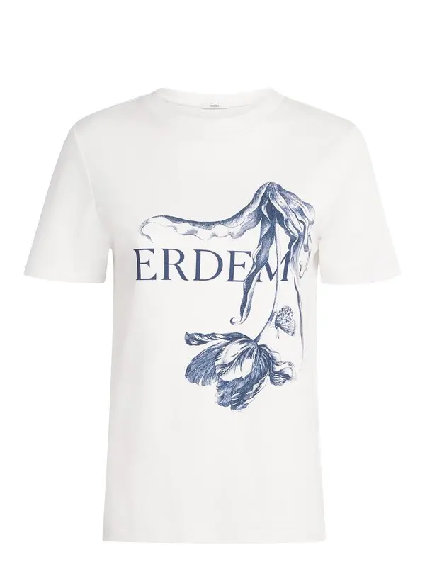 Erdem Cotton Floral Print T-shirt - White