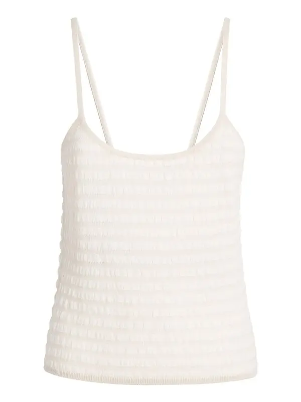 BARRIE Cashmere-cotton Tank Top - Ivory