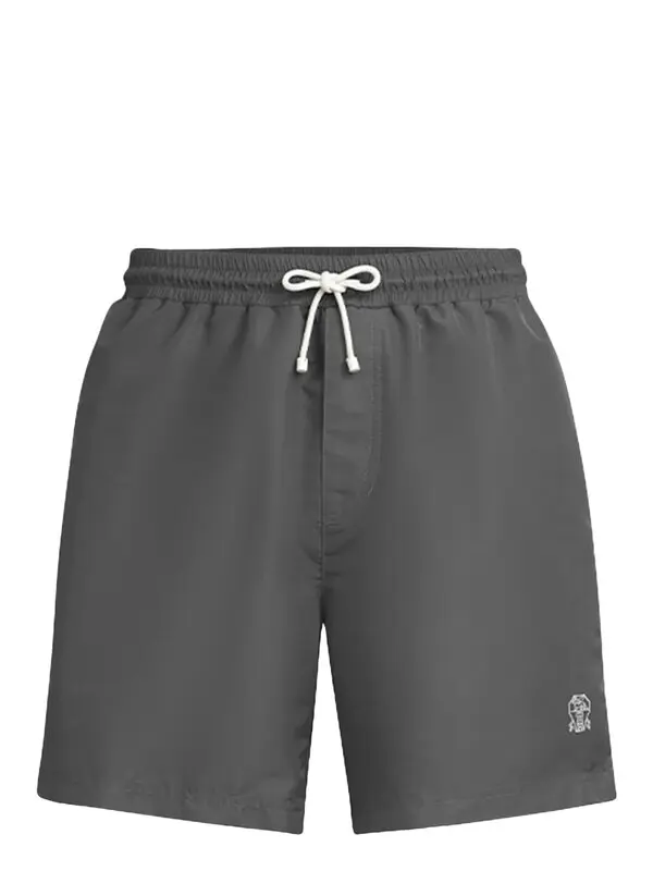 Brunello Cucinelli Embroidered Swim Shorts - Grey