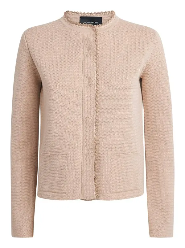 Fabiana Filippi Wool-cotton Cropped Cardigan - Beige