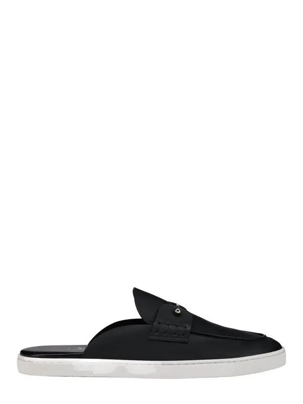 CHRISTIAN LOUBOUTIN Chanme Calf Leather Boat Shoes - Black