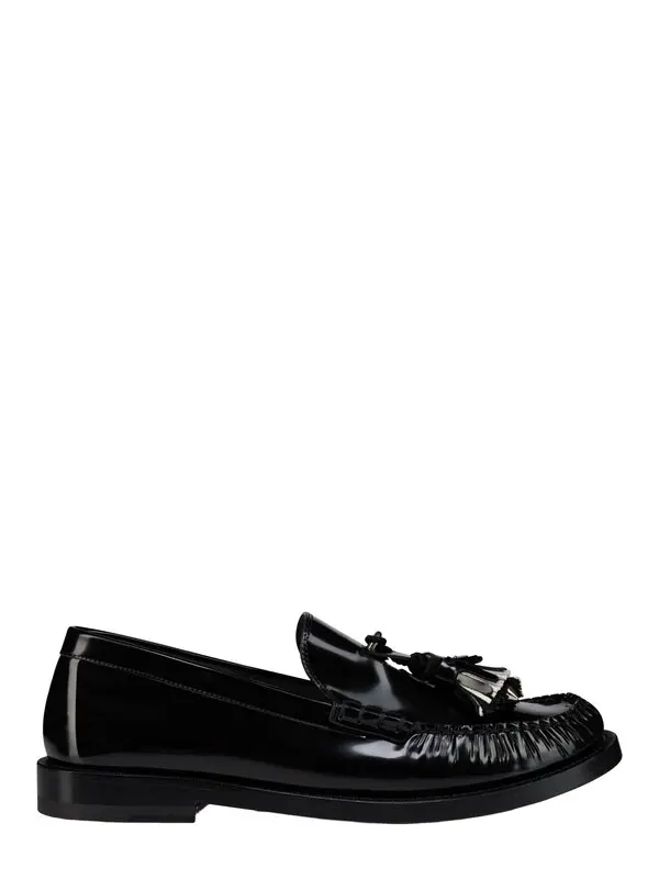 CHRISTIAN LOUBOUTIN Orlando Patent Leather Loafers With Studded Tassels - Black