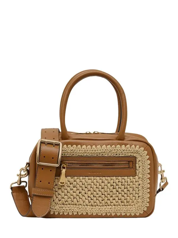 AIMEE Medium Ritual Satchel - Raffia Latte