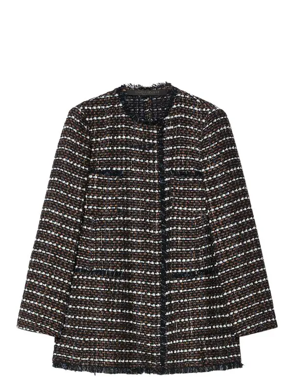 Marina Rinaldi Tweed Longline Jacket - Blue