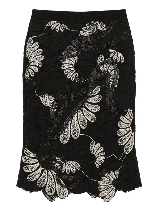 Marina Rinaldi Cotton-blend Lace Midi Skirt - White