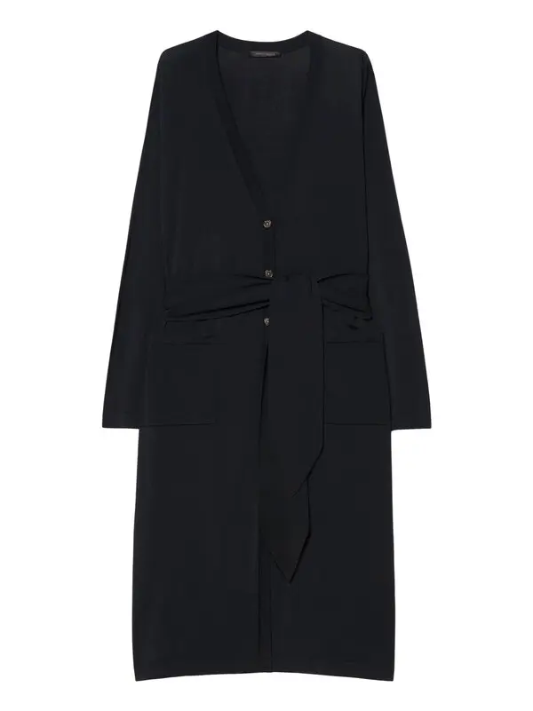Marina Rinaldi Belted Longline Cardigan - Blue