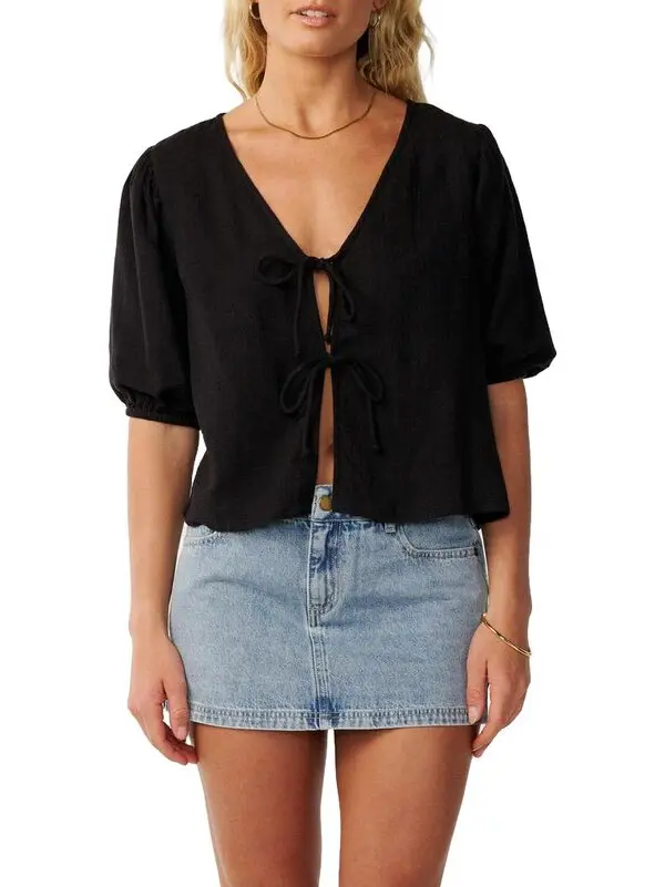Rip Curl Vibe Surf Tie Front Top - Black