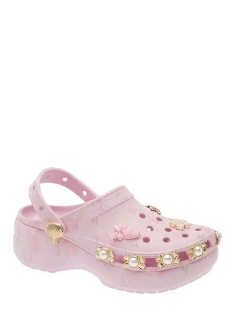 CROCS X Loveshackfancy Embellished Platform Clog - Ballerina Pink