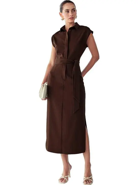 WILLA Laurence Midi-length Dress - Chocolate