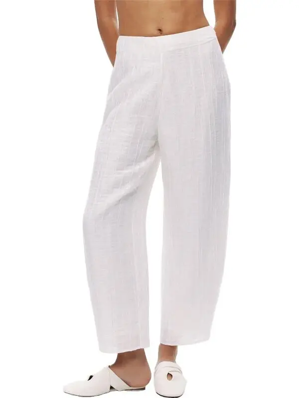 NOCTURNE Relaxed Linen Pants - White