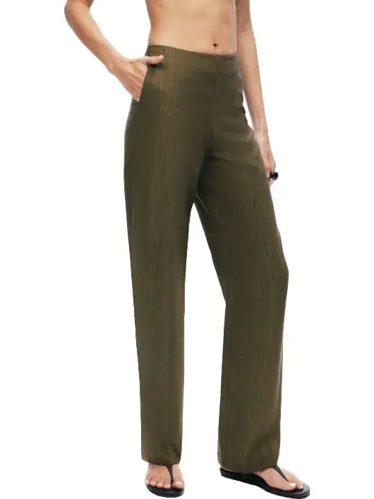 NOCTURNE Straight-leg Tailored Trousers - Khaki