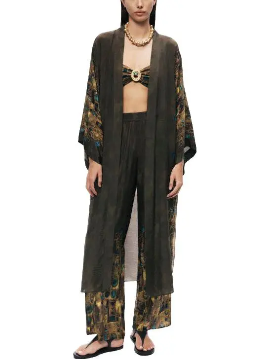 NOCTURNE Printed Long Kimono - Multi-colored