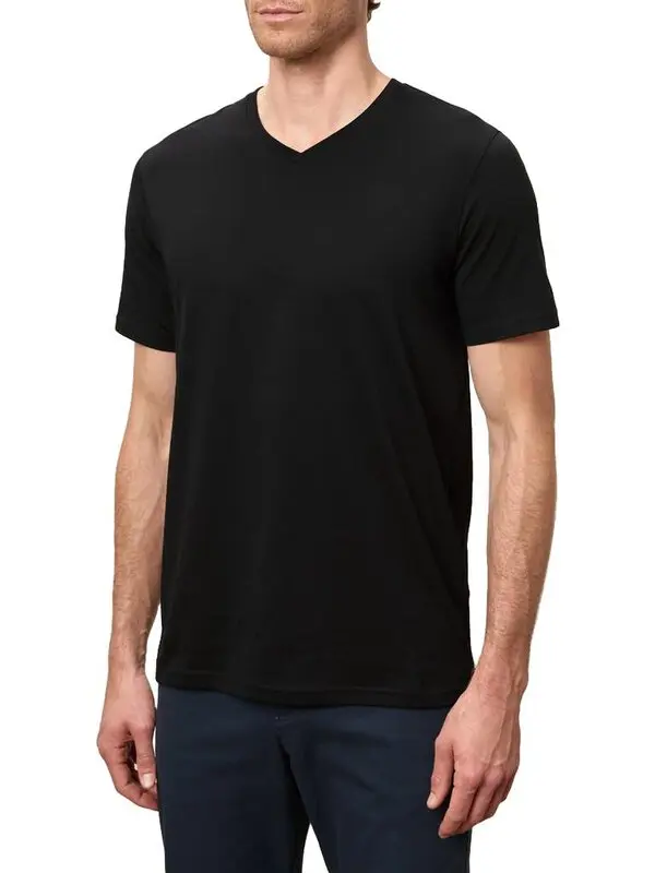 PACT Organic Cotton Softspun Essential V-neck Tee - Black