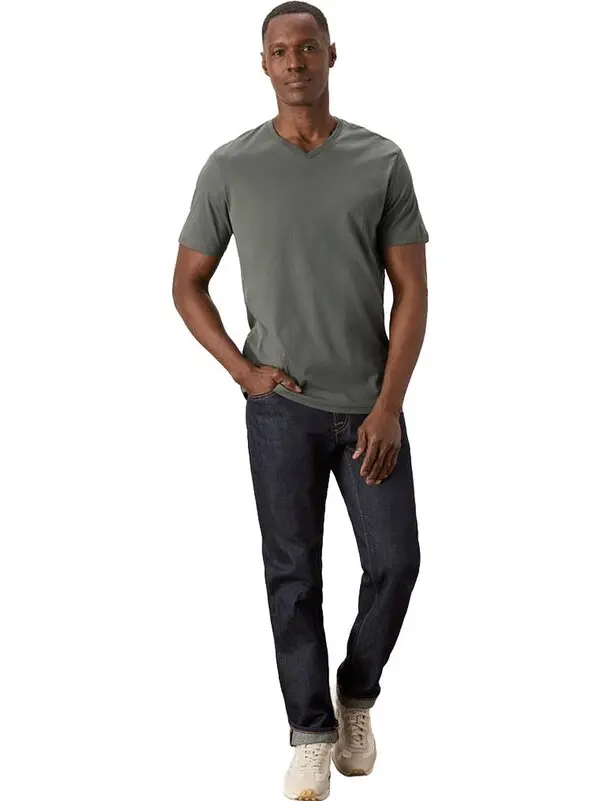 PACT Organic Cotton Softspun Essential V-neck Tee - Castor Green