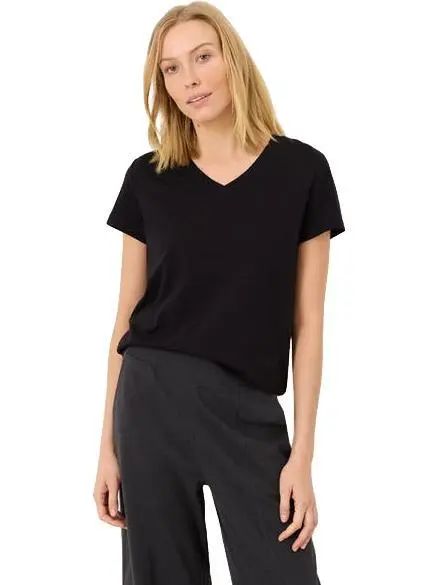 PACT Organic Cotton Softspun Essential V-neck Tee - Black