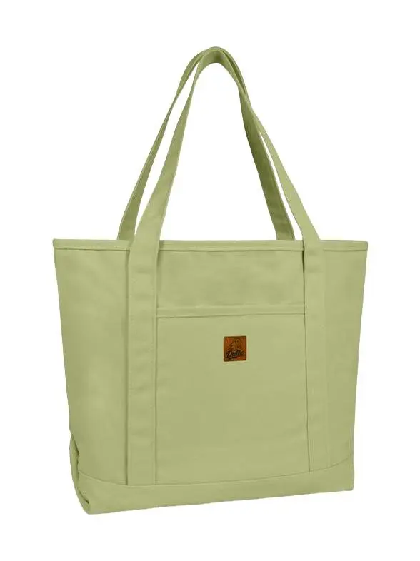DALIX 20" Canvas Tote Bag - Light Green