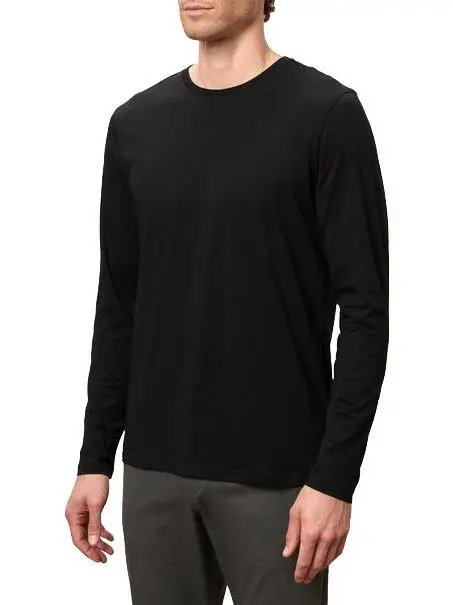 PACT Organic Cotton Softspun Essential Crewneck Long Sleeve Tee - Black