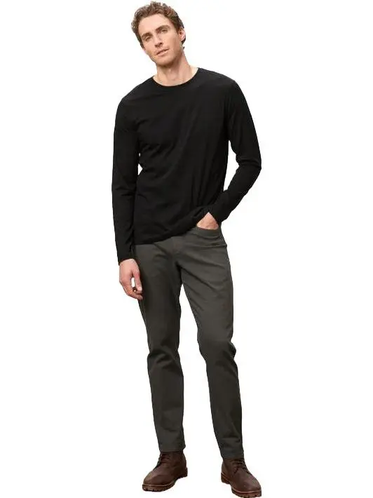 PACT Organic Cotton Softspun Essential Crewneck Long Sleeve Tee - Black