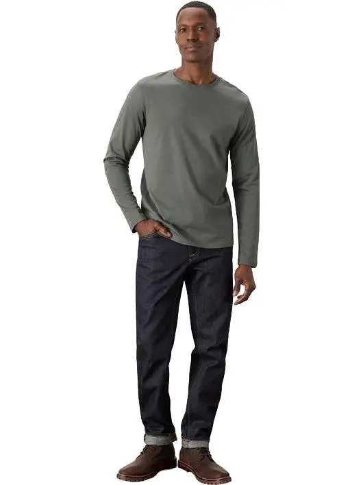 PACT Organic Cotton Softspun Essential Crewneck Long Sleeve Tee - Castor Green