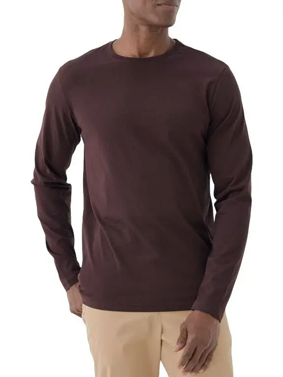 PACT Organic Cotton Softspun Essential Crewneck Long Sleeve Tee - Plum
