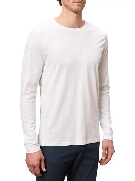 PACT Organic Cotton Softspun Essential Crewneck Long Sleeve Tee - White