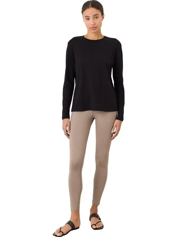 PACT Organic Cotton Softspun Essential Crewneck Long Sleeve Tee - Black
