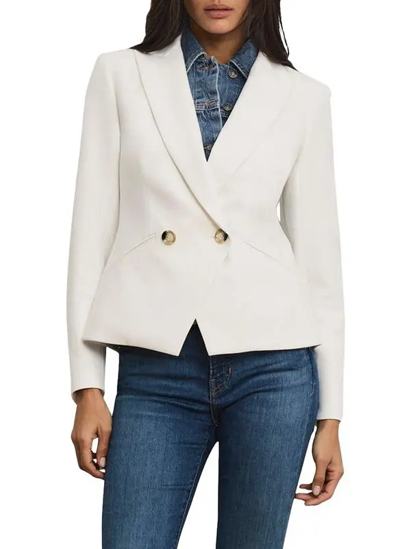 Veronica Beard Rickie Crop Dickey Jacket - Off White