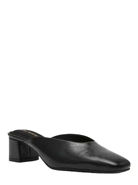 Anne Klein Block Heel Mule - Black Crinkle