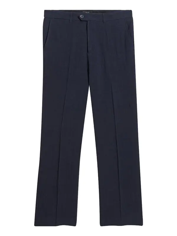 PERCIVAL Flat Front Linen Chinos - Navy