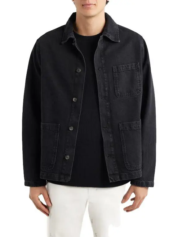 PERCIVAL Gove Cotton Denim Chore Coat - Black