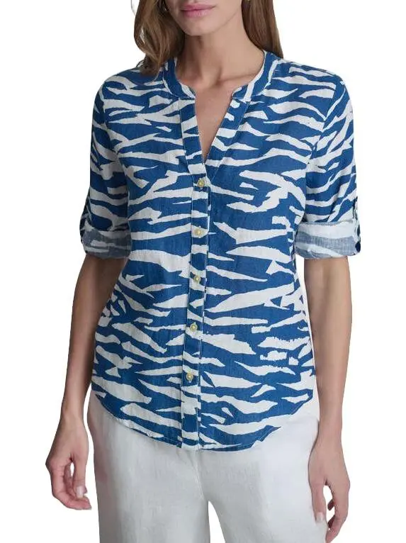 Dkny Printed Linen Shirt - Tidal Break