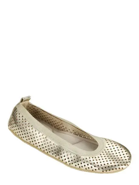 Yosi Samra Samara Foldable Ballet Flat - Gold