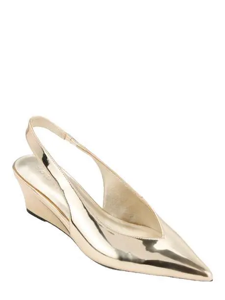 Yosi Samra Phoebe Slingback Pointed Toe Pump - Gold