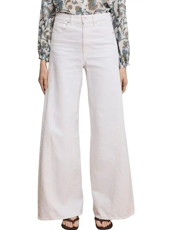 Veronica Beard Vicki Extra Wide Leg Jeans - White
