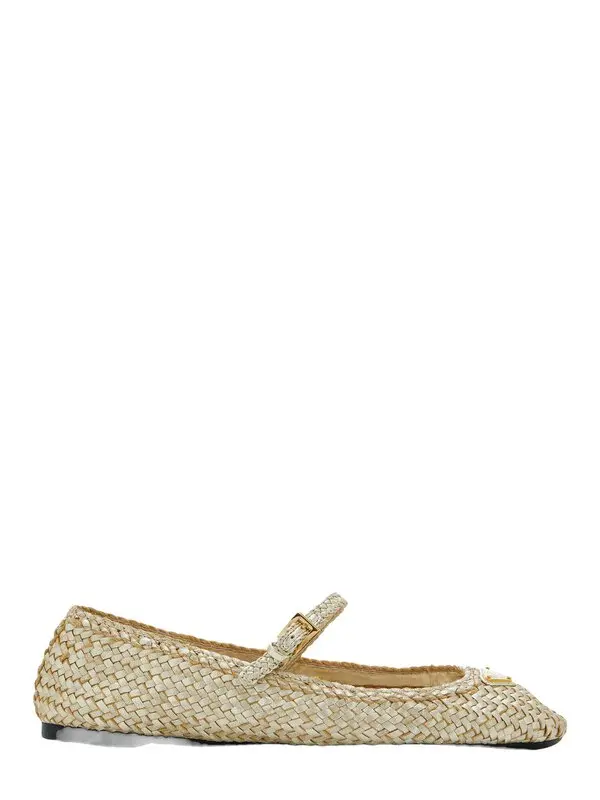 Prada Woven Ballerina Flats - Metallic