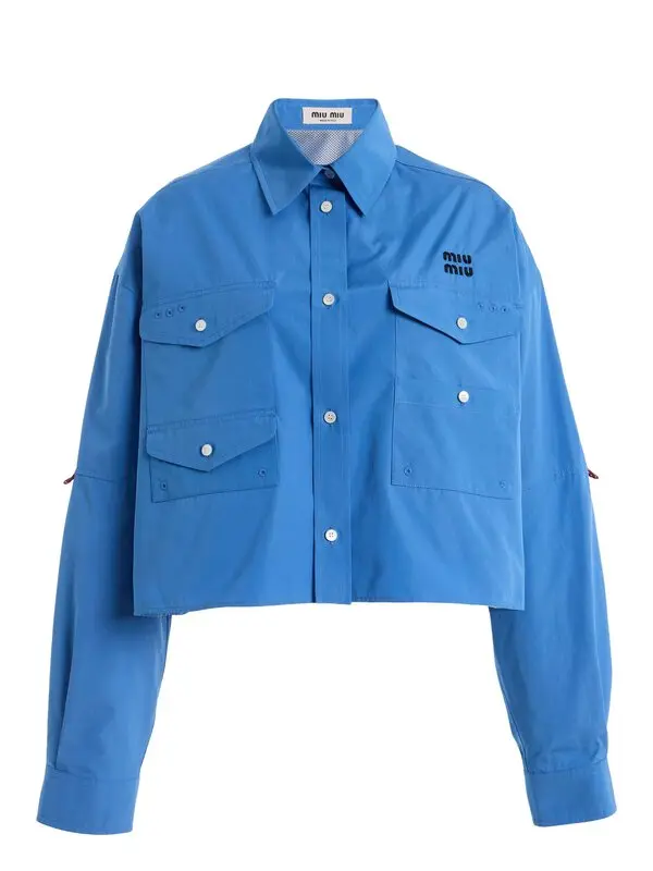 Miu Miu Cotton-poplin Shirt Jacket - Blue