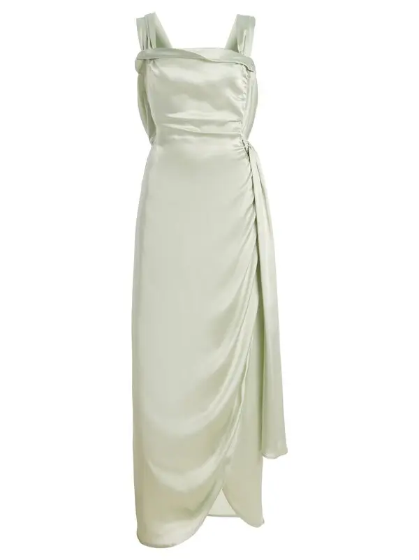 MAISON MARGIELA Satin Maxi Dress - Green