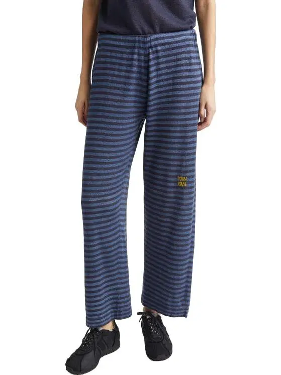 YANYAN Mabo Stripe Linen Pants - Denim/ink
