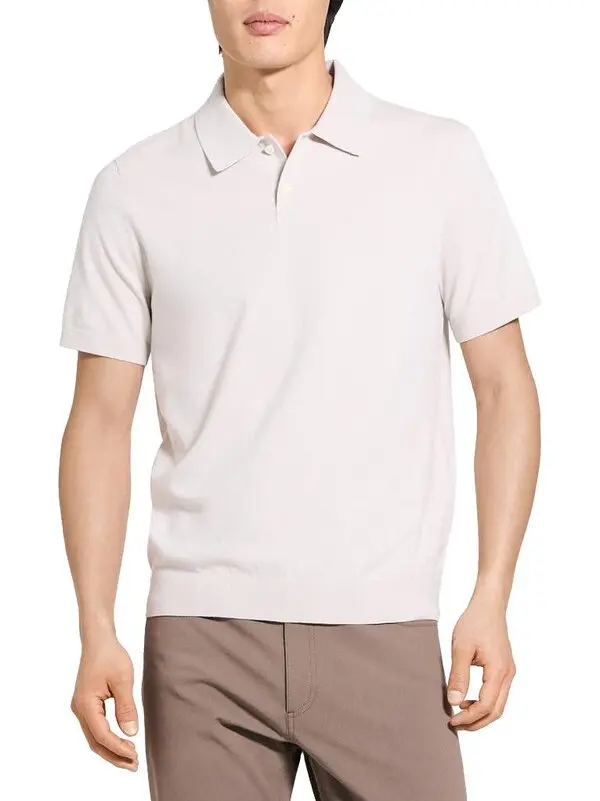 Theory Soris Knit Polo - Silver Cloud
