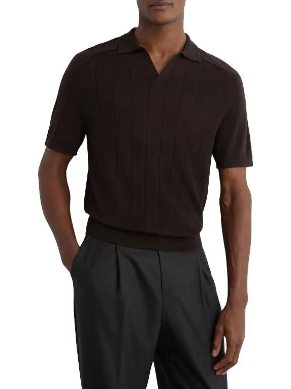 REISS Chelmsford Polo - Chocolate Brown