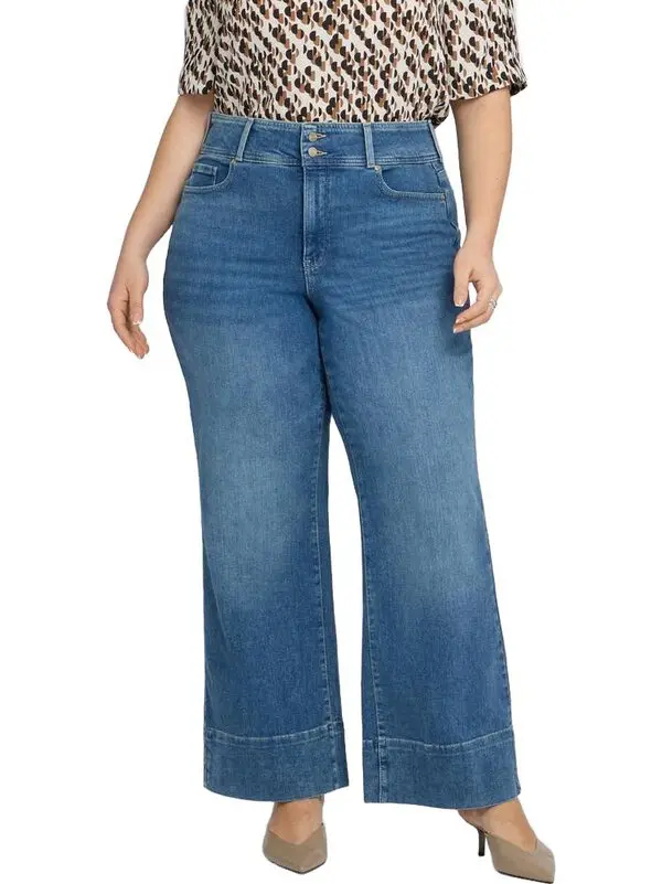 NYDJ Teresa Wide-leg Jeans With Wide Hem - Breezy Palms