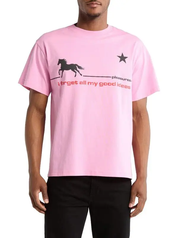 PLEASURES Forget Cotton Graphic T-shirt - Pink