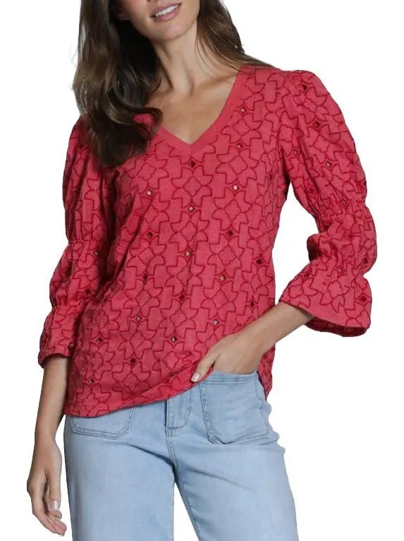 APNY Eyelet Grace T-shirt - Hibiscus