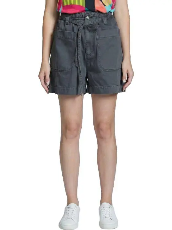 APNY Coastal Tie Waist Shorts - Black