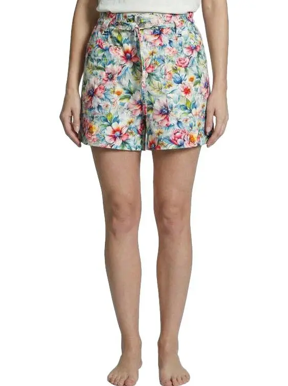 APNY Printed Tie-waist Shorts - Green Multi