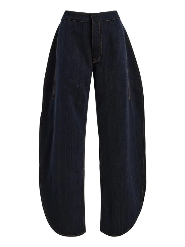 Alaïa High-rise Wool Barrel-leg Pants - Blue