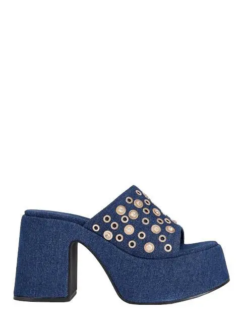 AZALEA WANG Theodora Block Heel Sandal - Denim