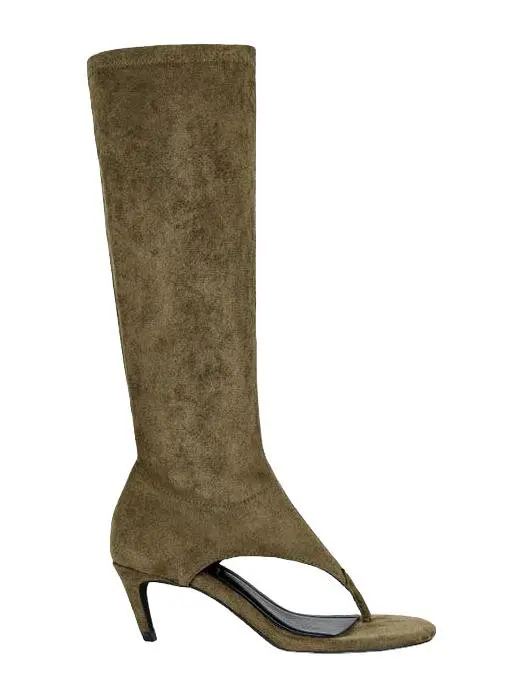 AZALEA WANG Cecile Stiletto Sandal Boot - Olive