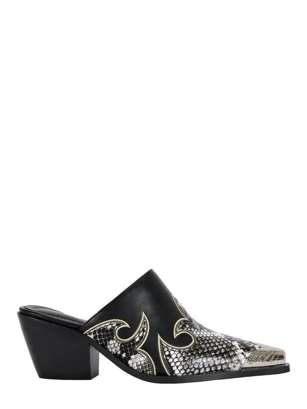 AZALEA WANG Cecily Block Heel Mule - Black